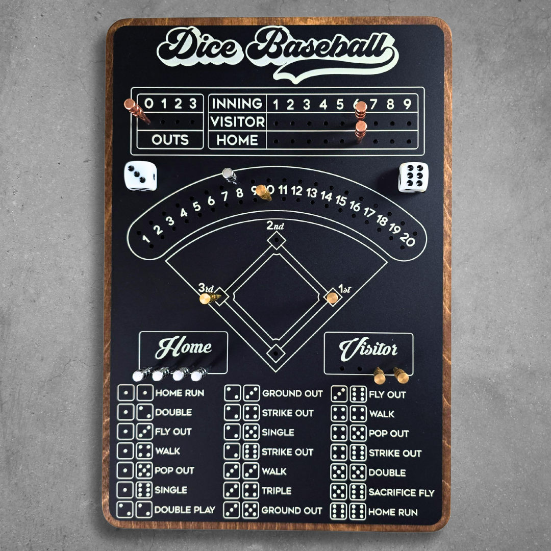 Dice Baseball Game Board – Loaded Laser Designs