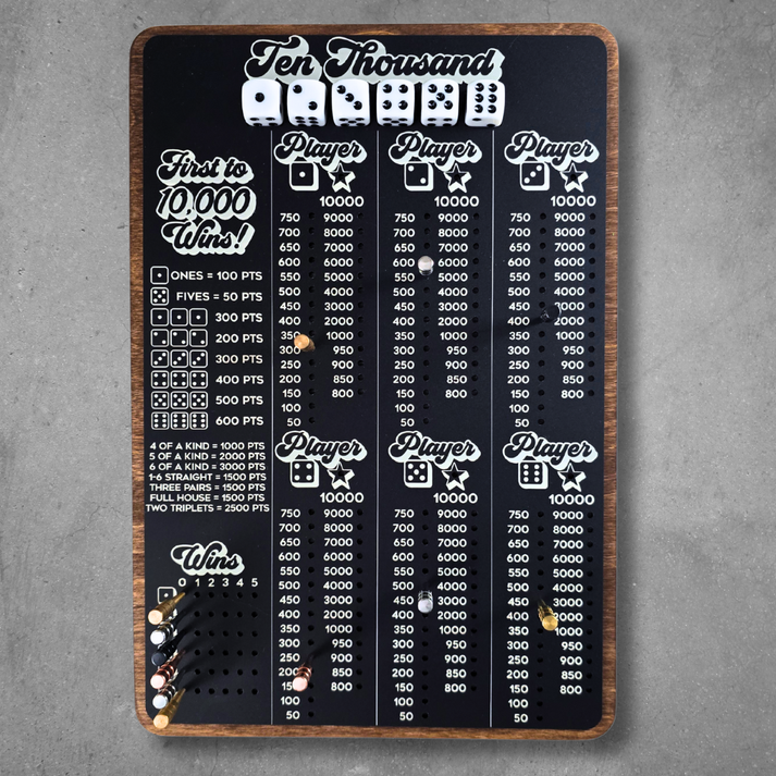 Ten Thousand Game Board – Loaded Laser Designs